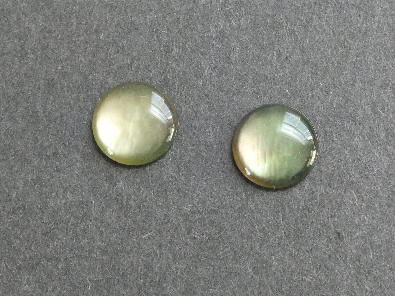 2 PACK 12mm Natural Black Lip Shell Cabochons, Pearlescent Sheen, One ...
