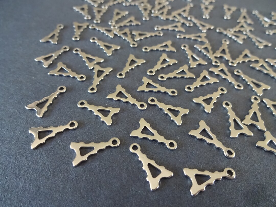 13x7mm Stainless Steel Eiffel Tower Charm, Laser Cut, Silver Color ...
