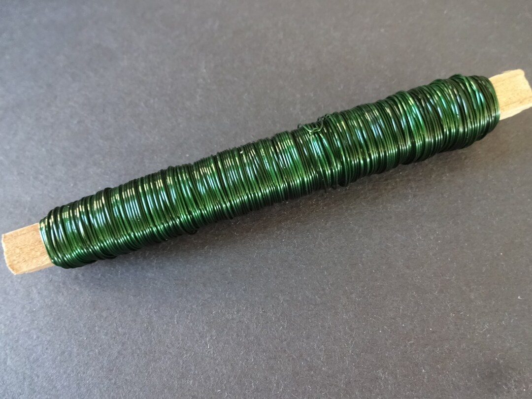 50 Meters of .5mm Dark Green Colored Iron Jewelry Wire, .5mm Diameter ...