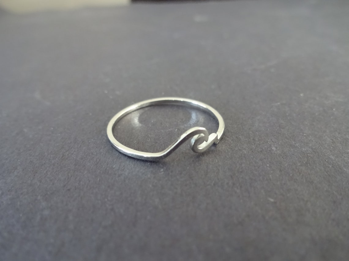 Stainless Steel Ocean Wave Ring, Wave Band, US Sizes 7-11, Handcrafted ...