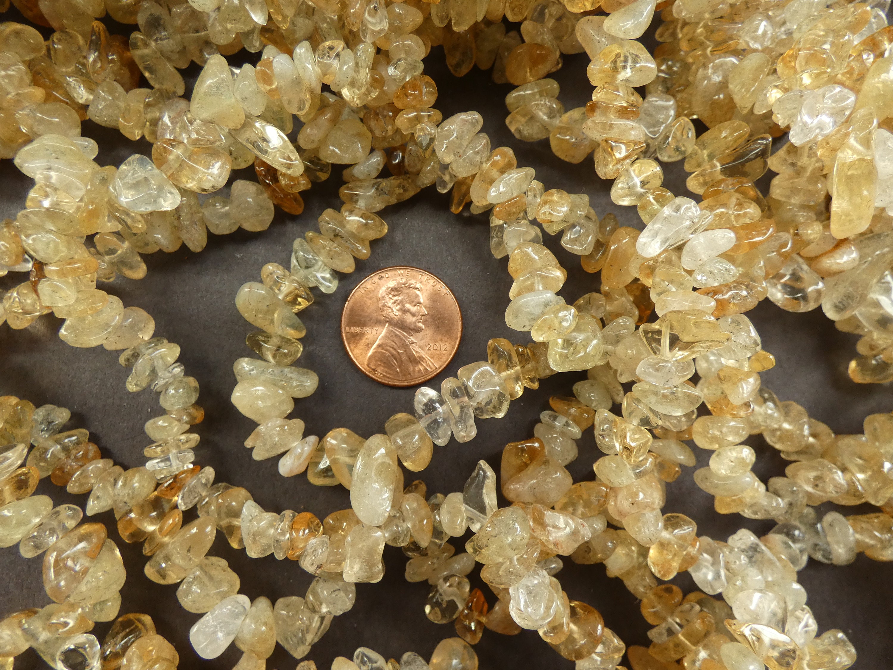 31.5 inch 5-8mm Natural Citrine Bead Strand, About 250 Stones, Polished ...