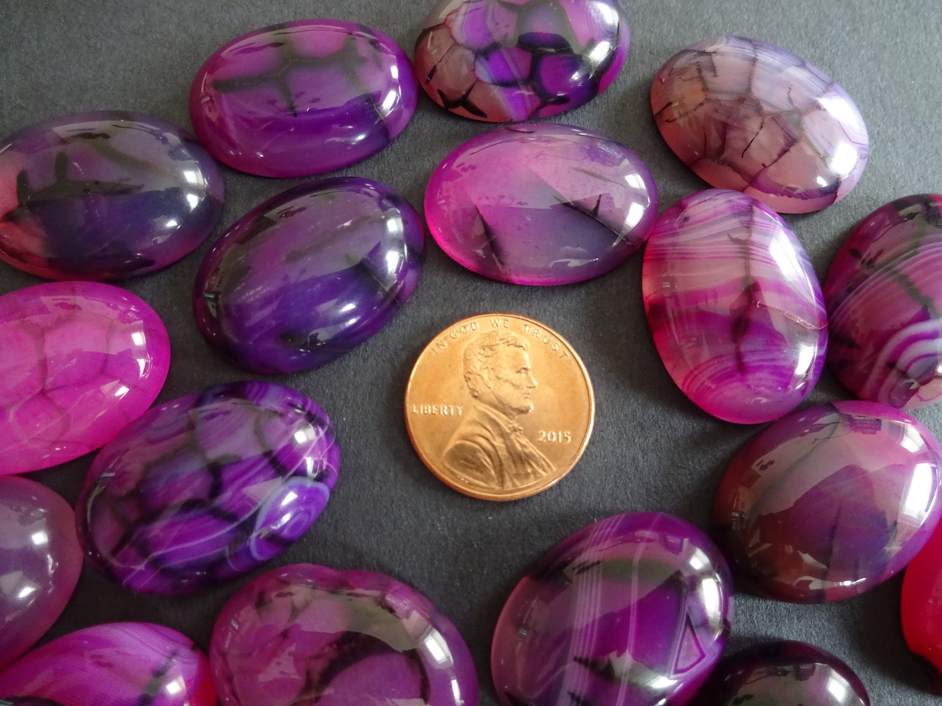 24x17x6mm Natural Dragon Veins Agate Gemstone Cabochon, Dyed, Oval ...