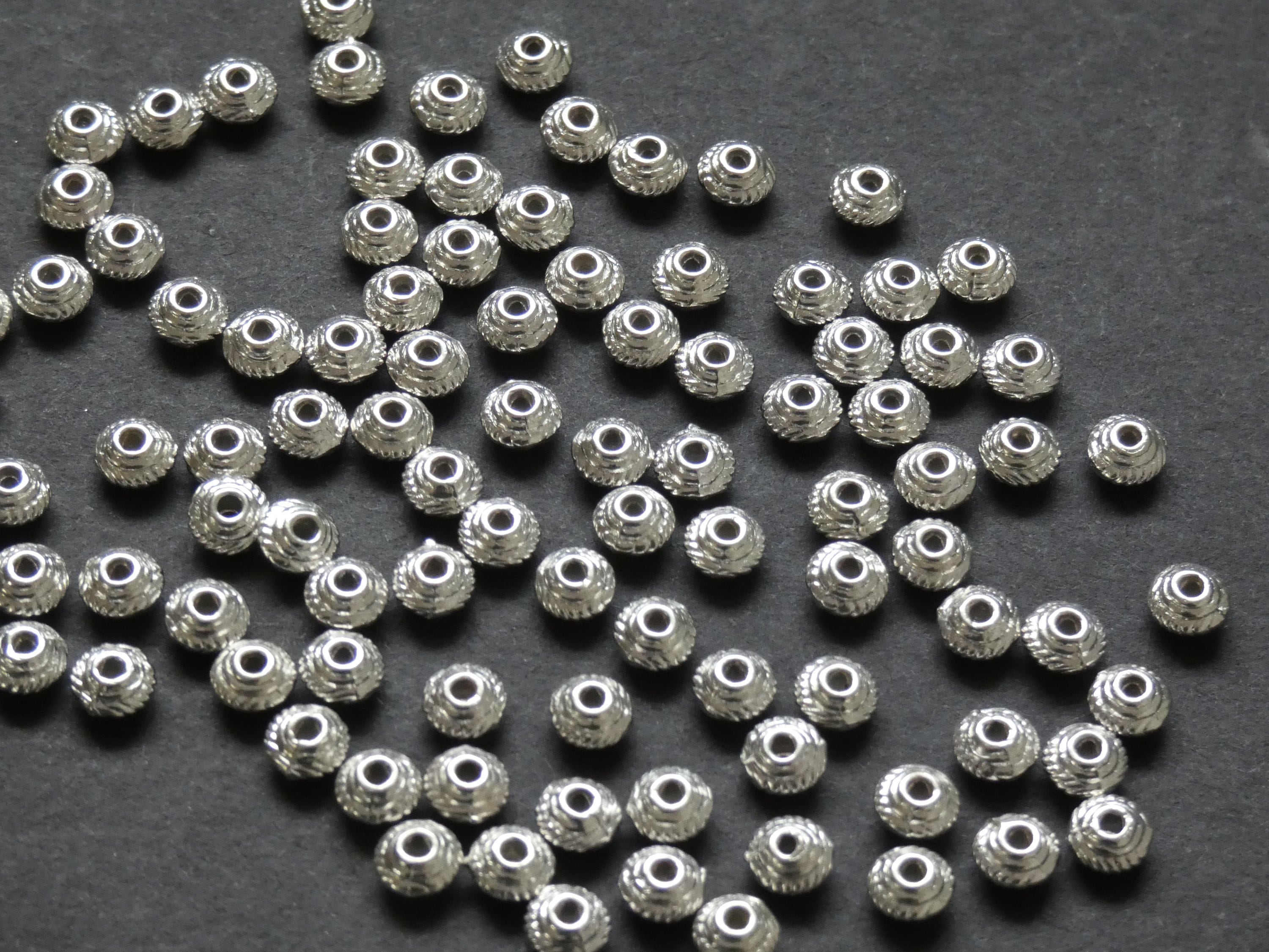 100 Pack of 5mm Round Tibetan Style Bicone Bead, Circular Metal Bead ...