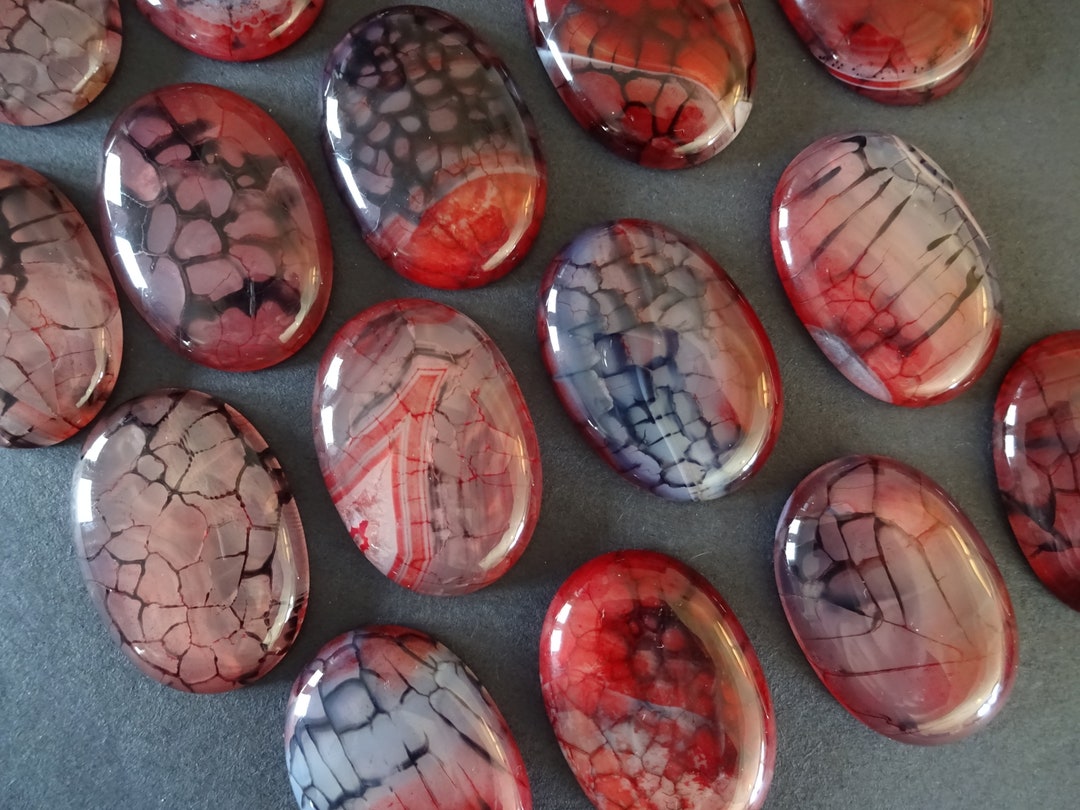 35x25mm Natural Dragon Veins Agate Gemstone Cabochon Dyed - Etsy