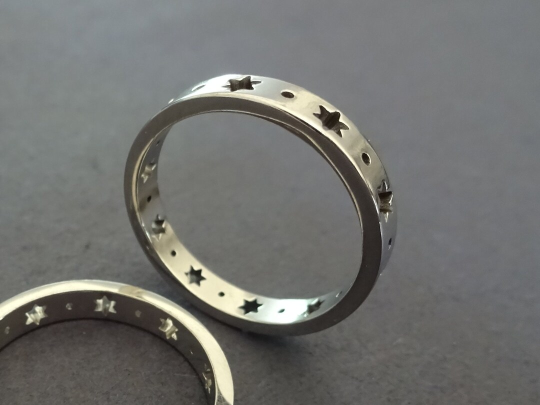 Stainless Steel Star Ring, Basic Star Band, Sizes 6-10, Silver Steel ...