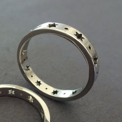 Moon and Sun Silver Ring Moon Ring Sun Ring Star Ring - Etsy