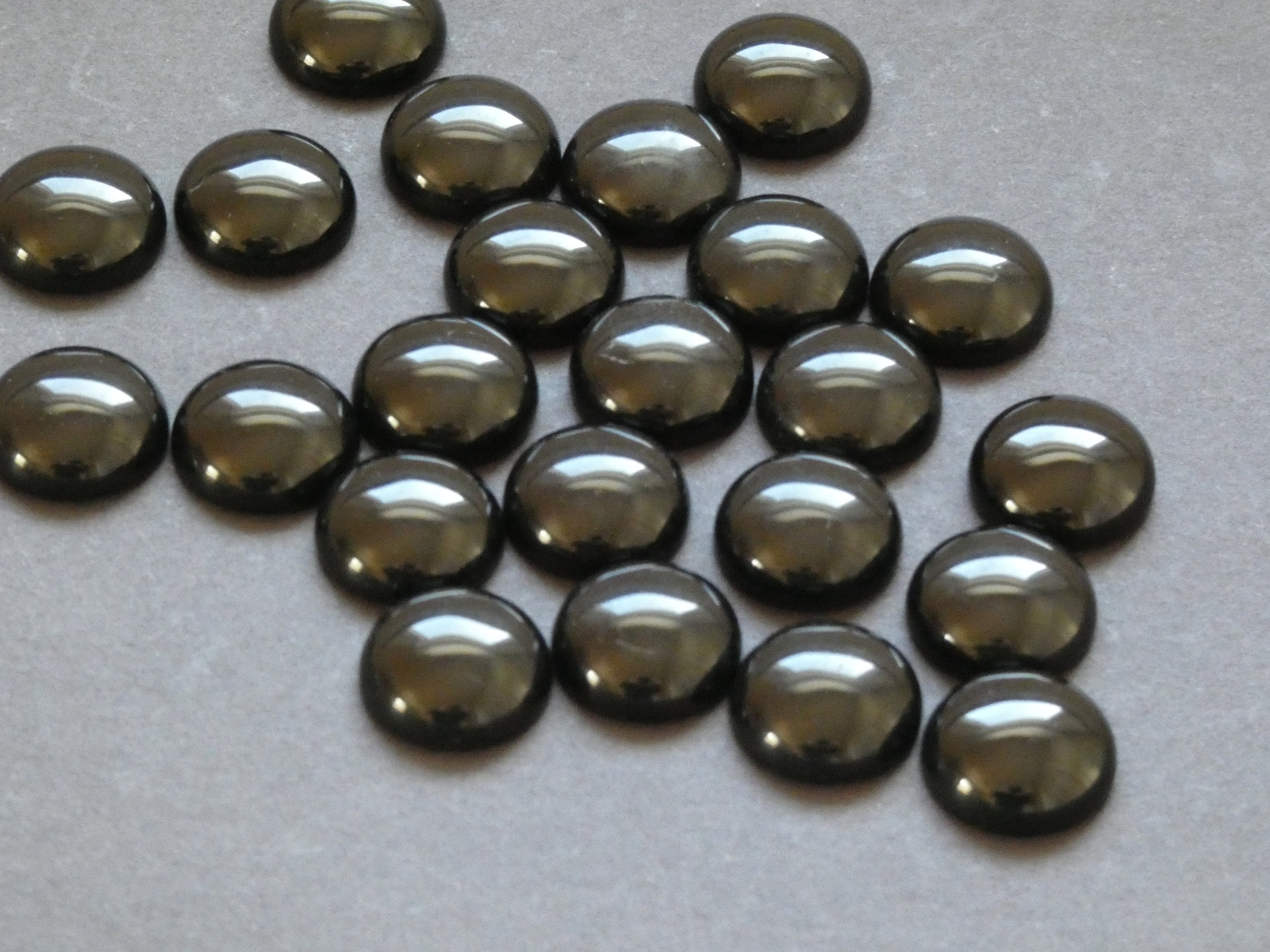 16x6mm Natural Black Stone Cabochon Round Cabochon Polished | Etsy