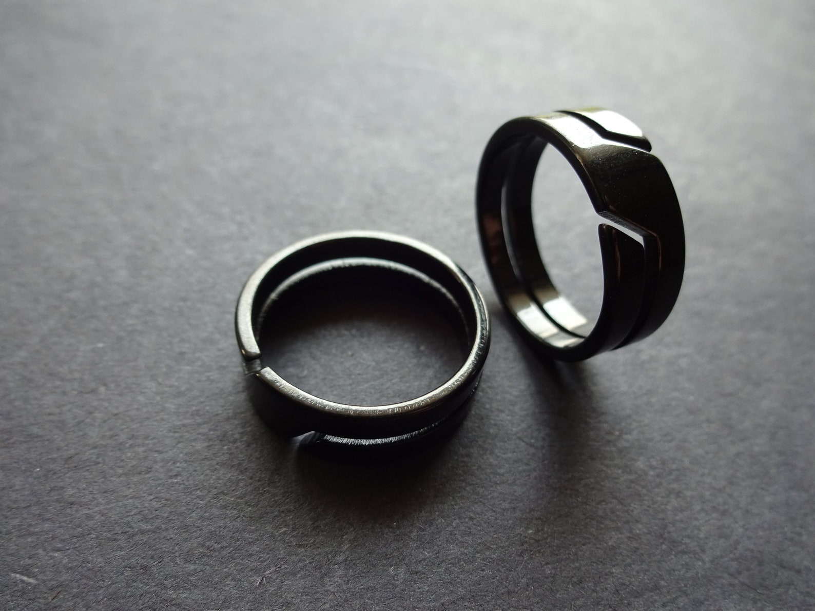 Modern Black Stainless Steel Ring Geometric Style Size 7-11 - Etsy