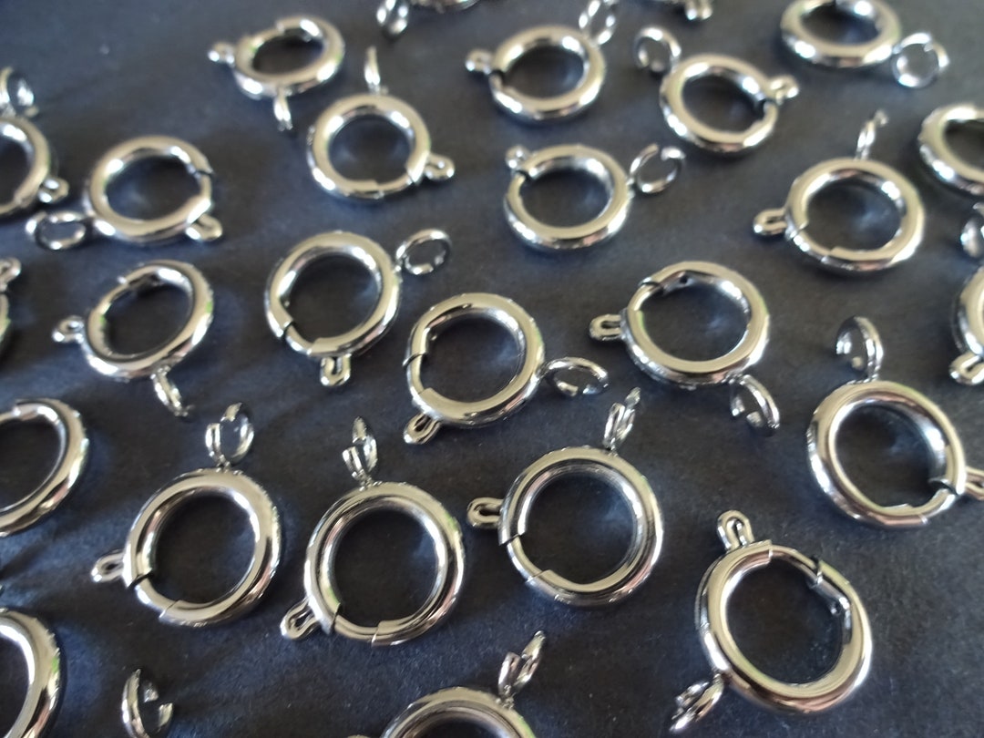 17x12mm Stainless Spring Ring Clasp, Silver Stainless Steel, Pack of ...