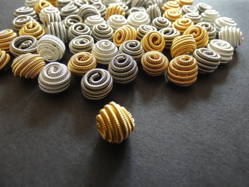 10mm Metal Coil Beads Spring Bead 3 Colors Mixed Lot Round - Etsy