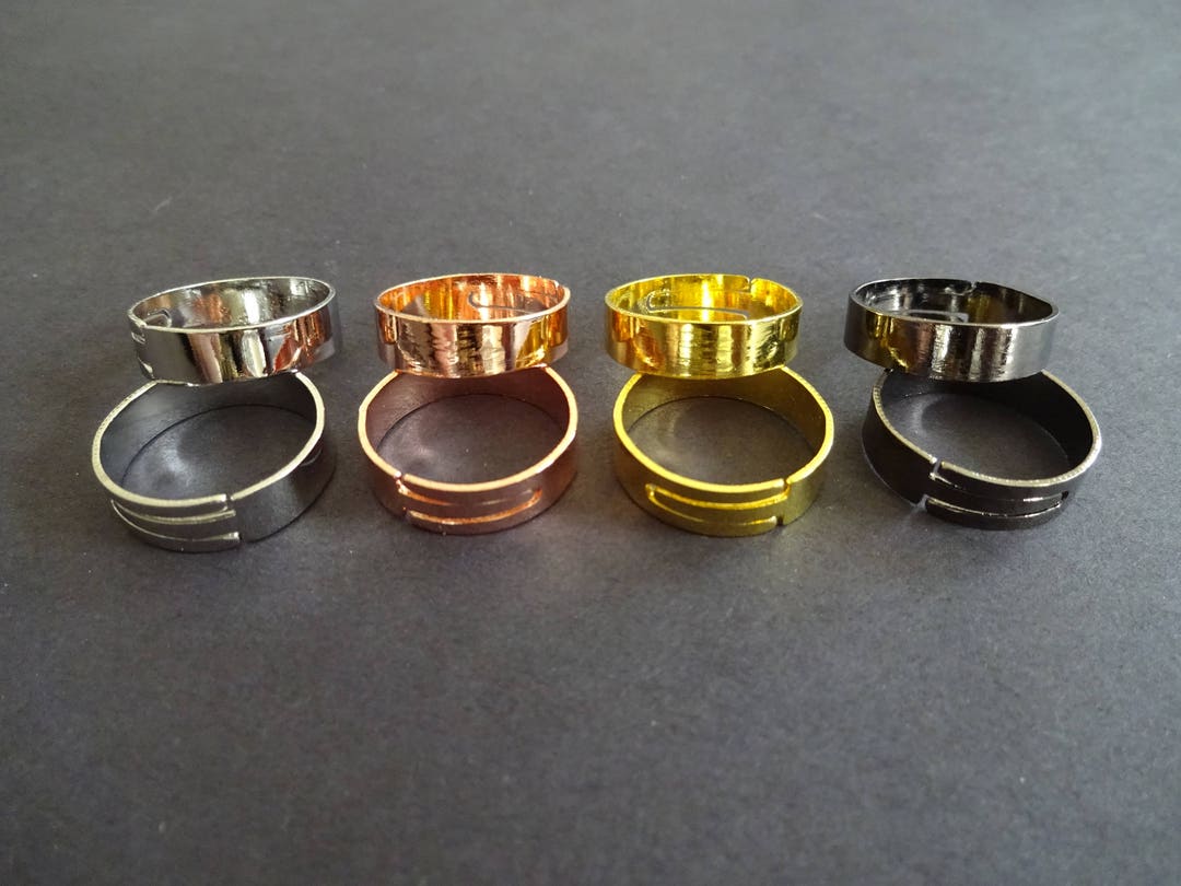 10 Pack Ring Components, Adjustable Rings, 4 Color Choices, Iron Ring ...