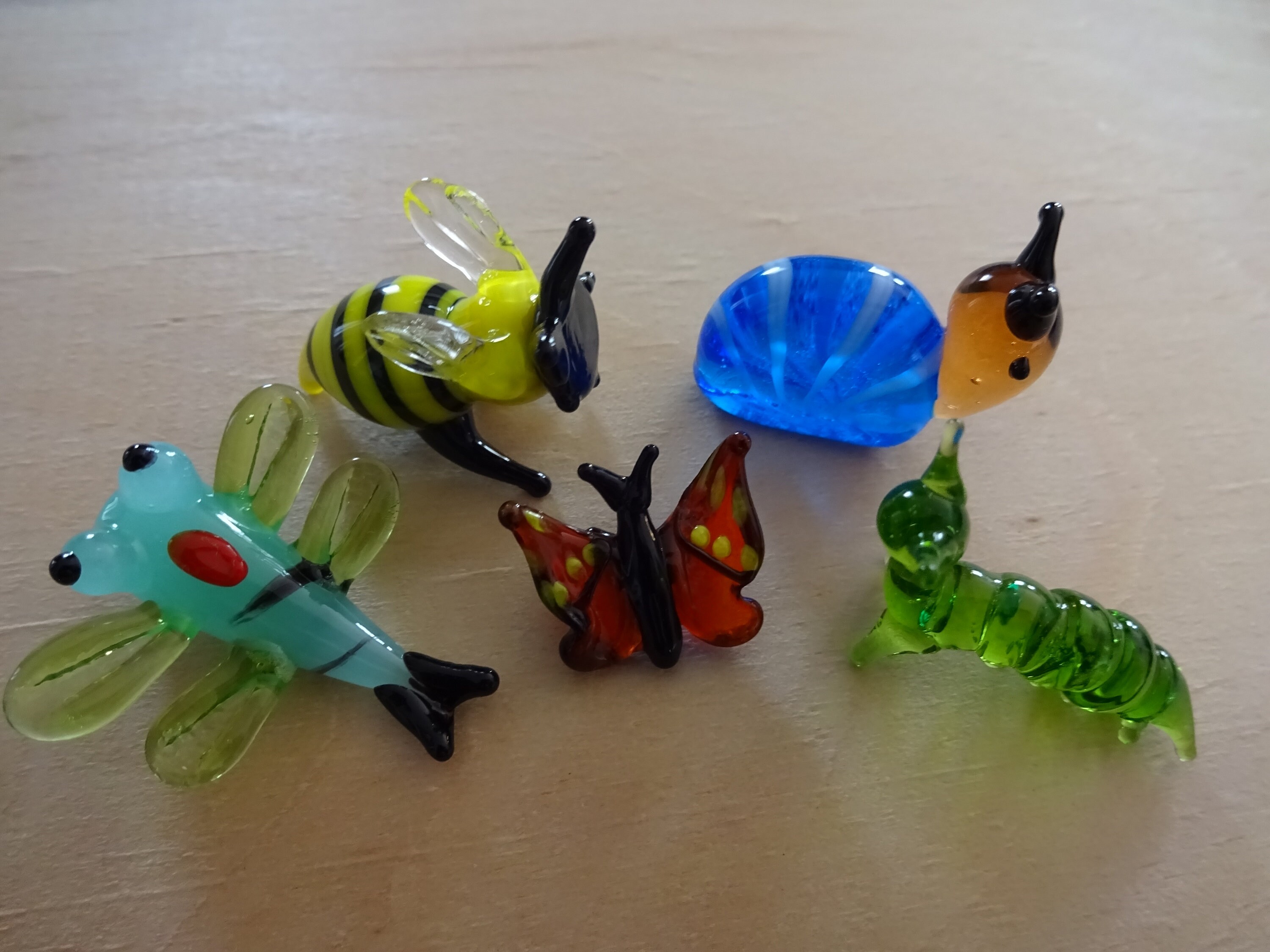 Glass Animal Set, 15-28mm Mini Lampwork Glass Bugs, Collect All 5 ...