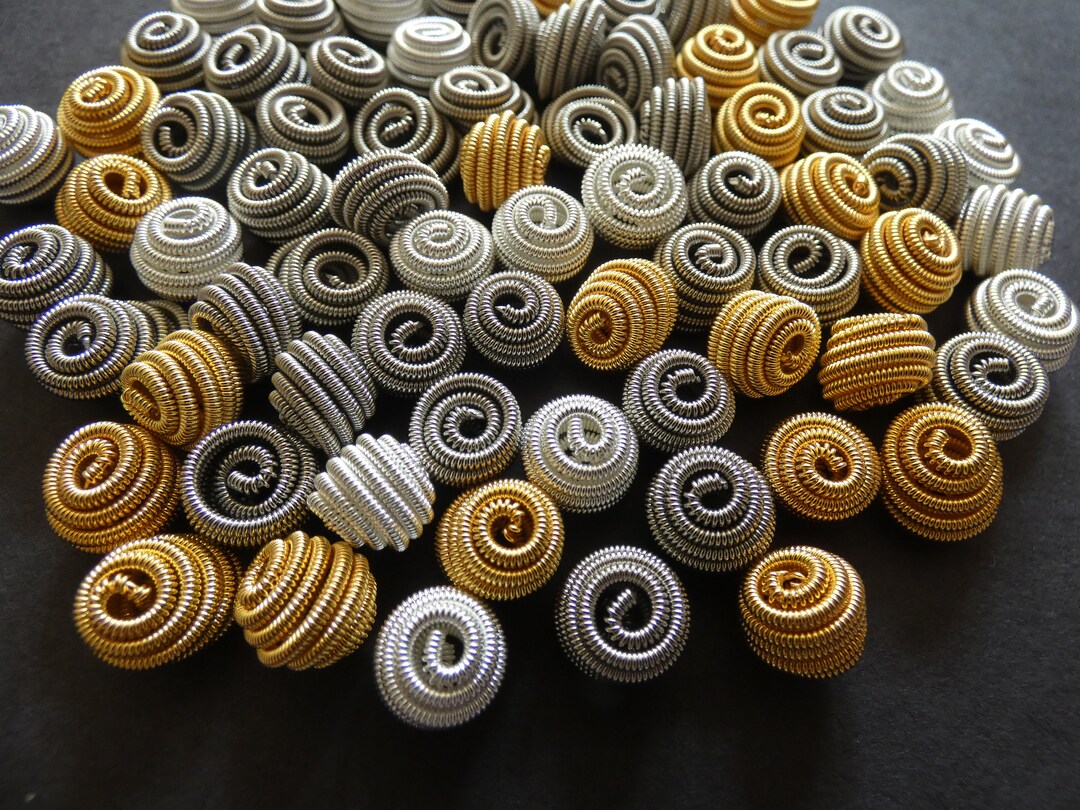 10mm Metal Coil Beads, Spring Bead, 3 Colors, Mixed Lot, Round Bead ...