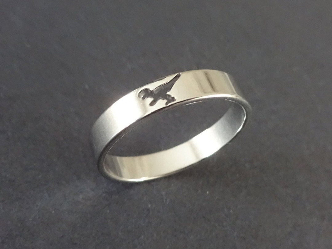 Stainless Steel Silver Dinosaur Ring, Sizes 7-10, Dinosaur Band, Silver ...