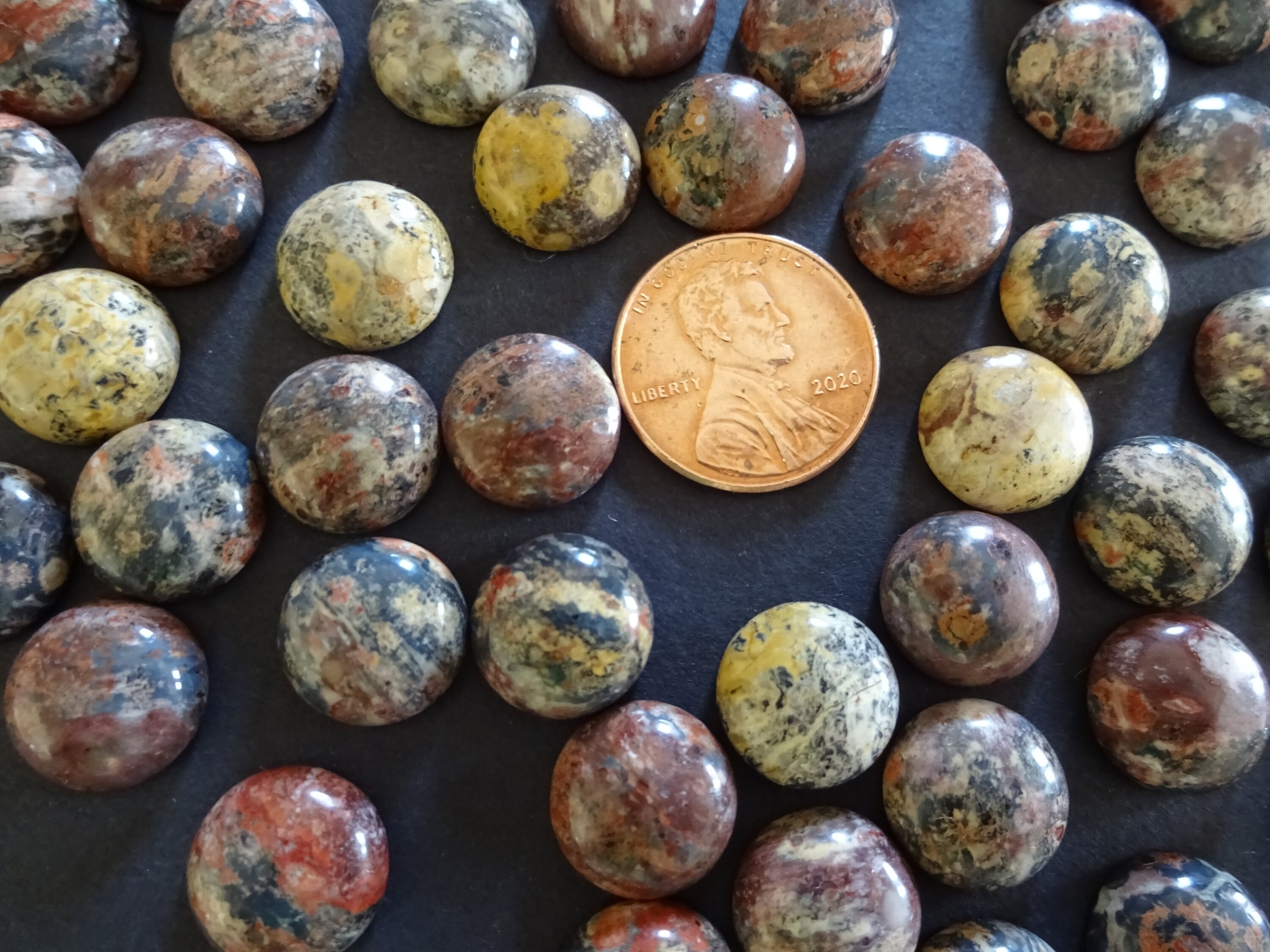 12x5mm Natural Leopard Skin Jasper Gemstone Cabochon, Round Cabochon ...