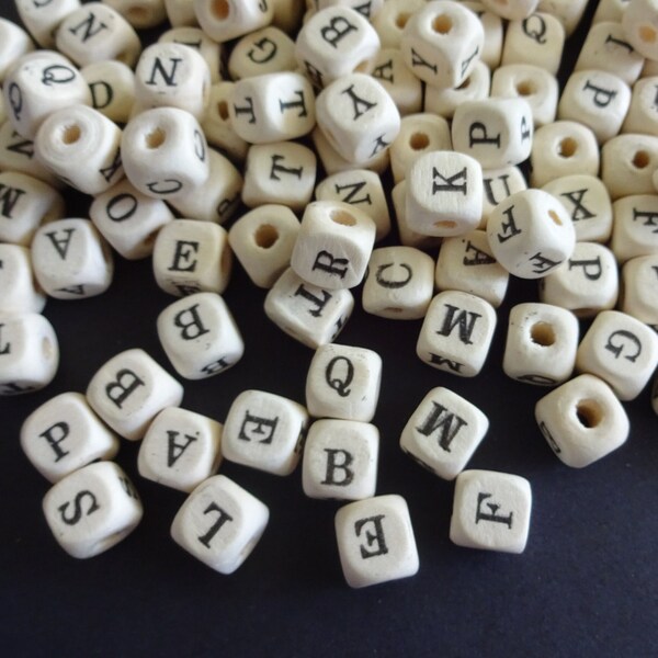 Wood Letter Beads - Etsy