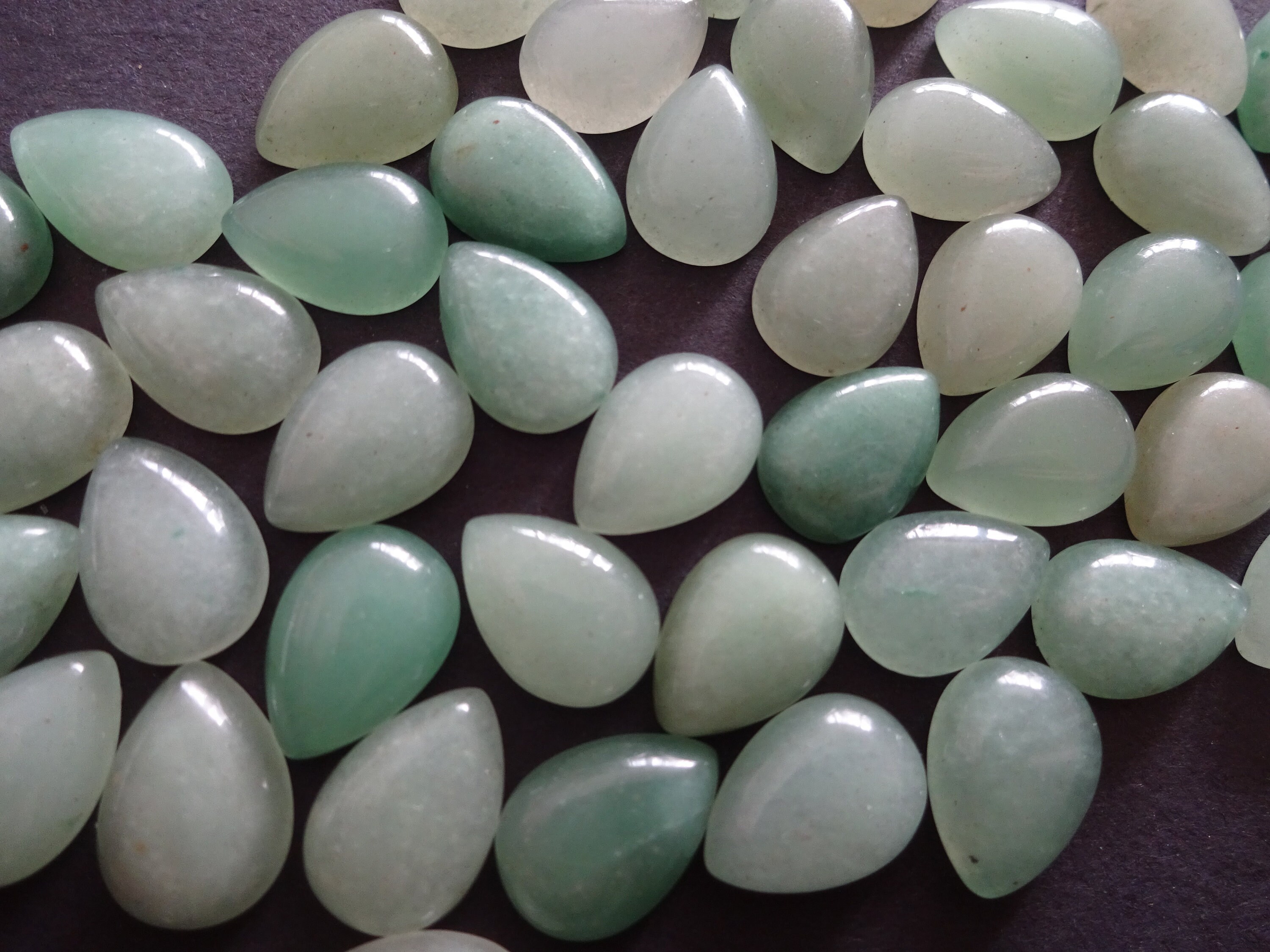 13mm Natural Teardrop Green Aventurine Gemstone Cabochon, Polished Gem ...