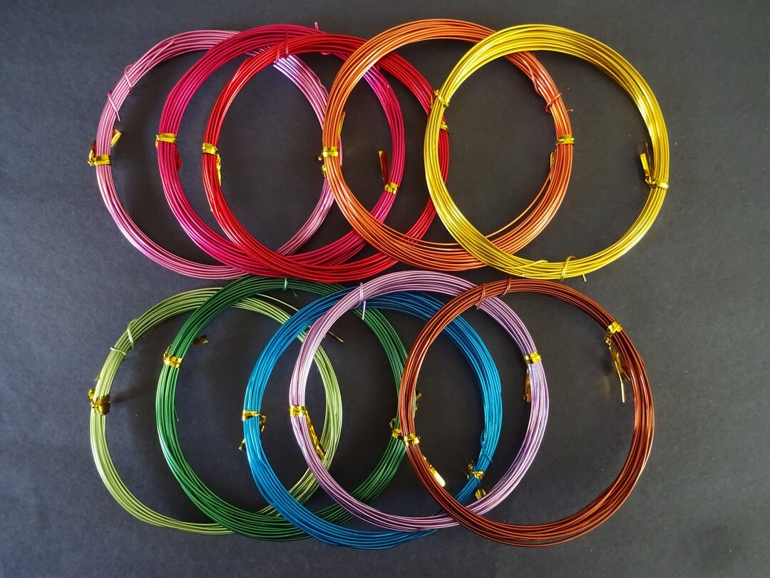 50 Meters of 1mm Mixed Color Aluminum Wire, 18 Gauge, 10 Rolls, 5 ...