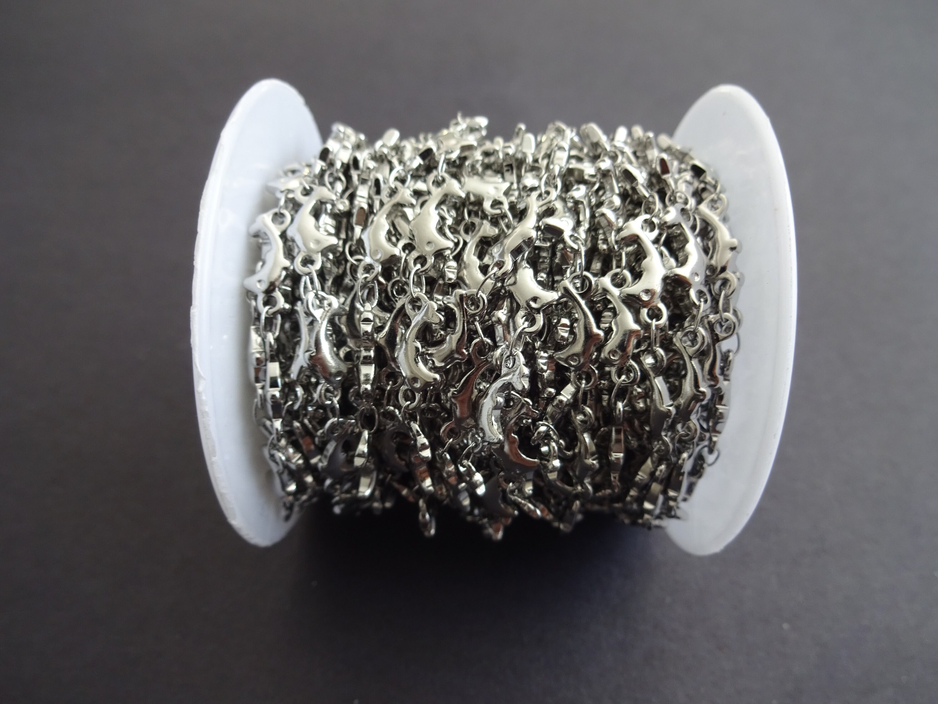 10 Meters 304 Stainless Steel Dolphin Link Chain, Soldered, 12x6x2mm ...