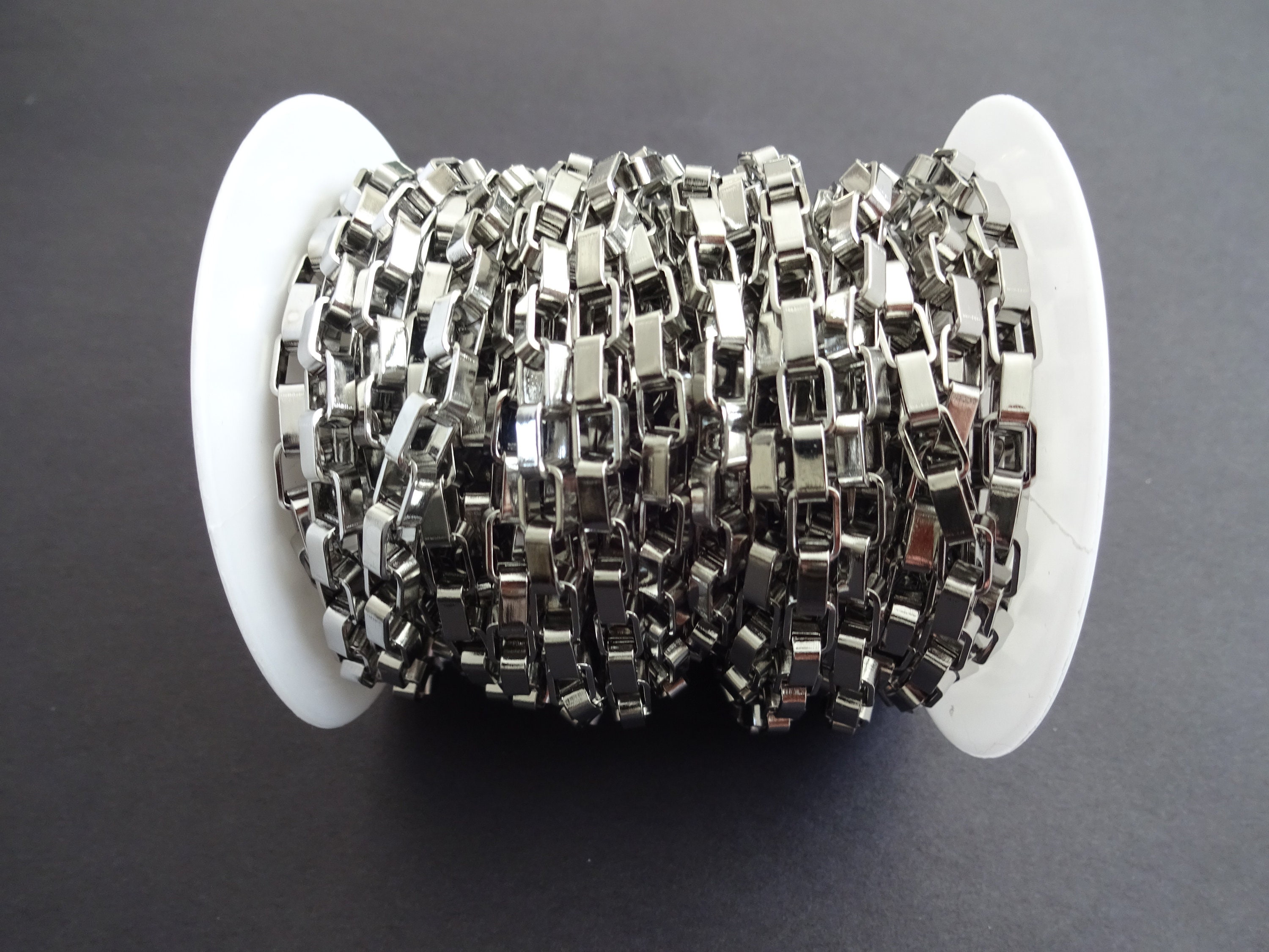 10 Meters 304 Stainless Steel Venetian Box Chain, 8x5mm Chain Bulk Lot ...