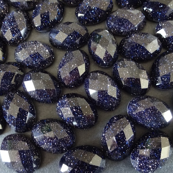 Faceted Blue Goldstone - Etsy