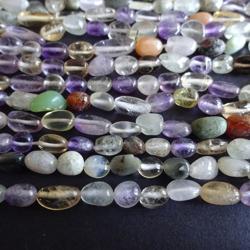 Flat Gemstone Beads - Etsy