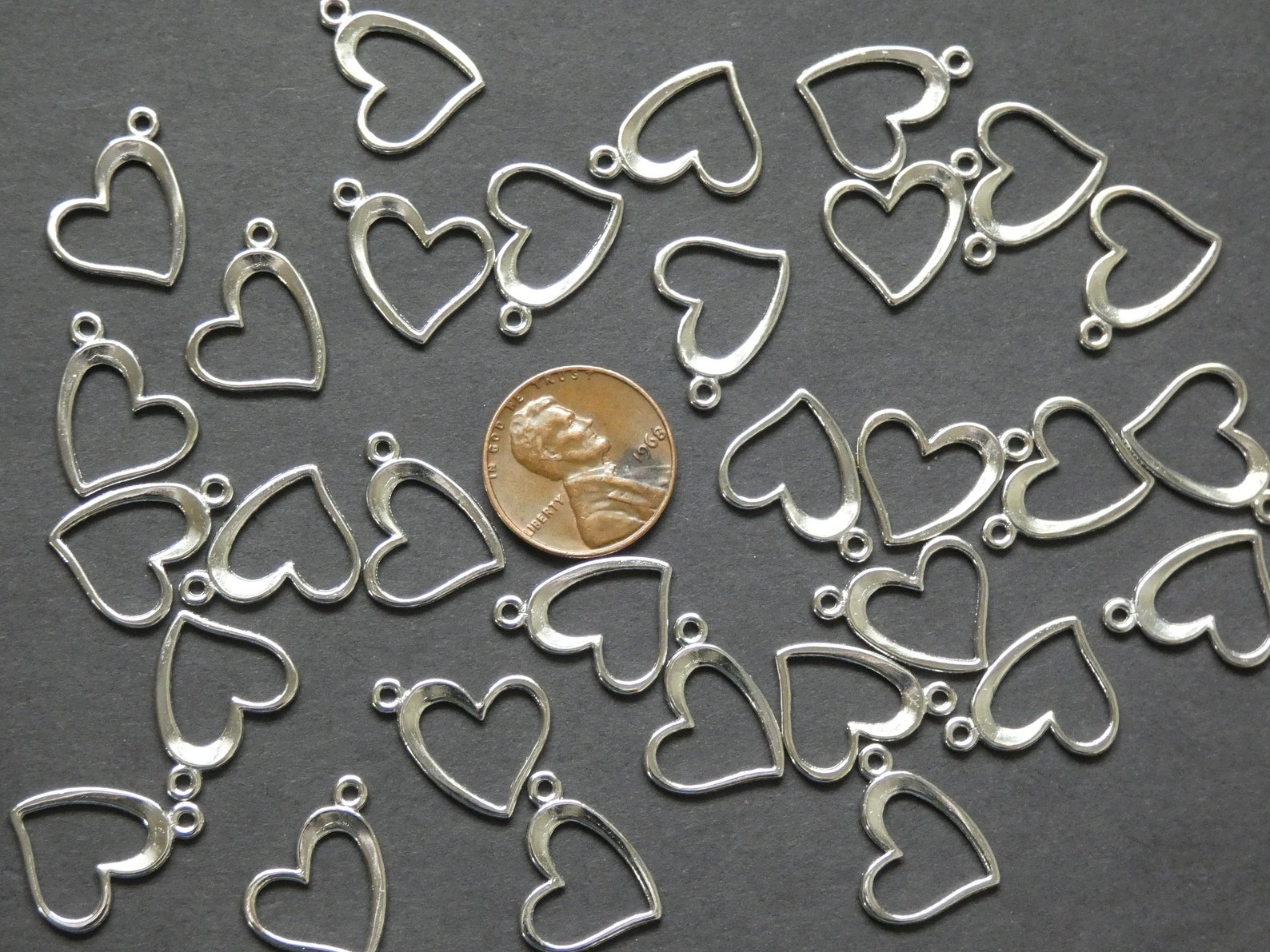 50 Pack 15mm Metal Heart Charm Silver Heart Pendant Silver - Etsy