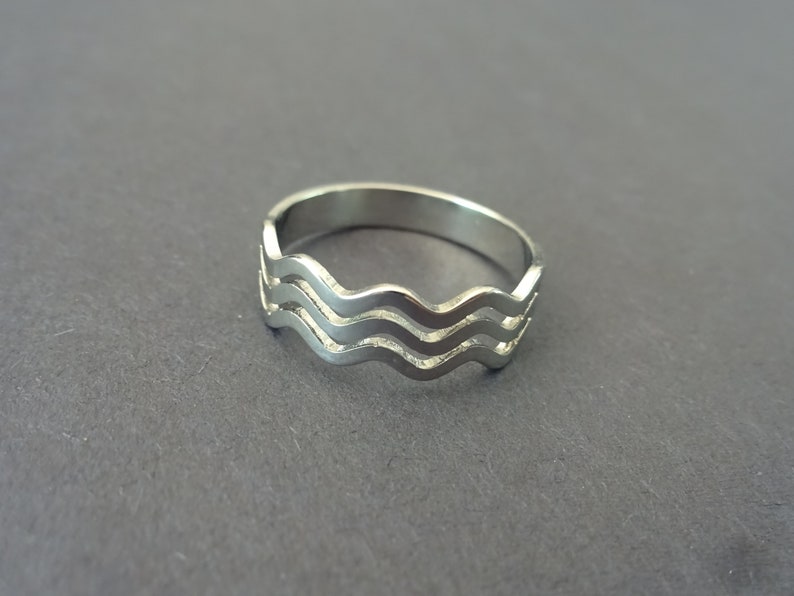 Stainless Steel Wavy Ring Silver Wave Band Sizes 6-10 - Etsy
