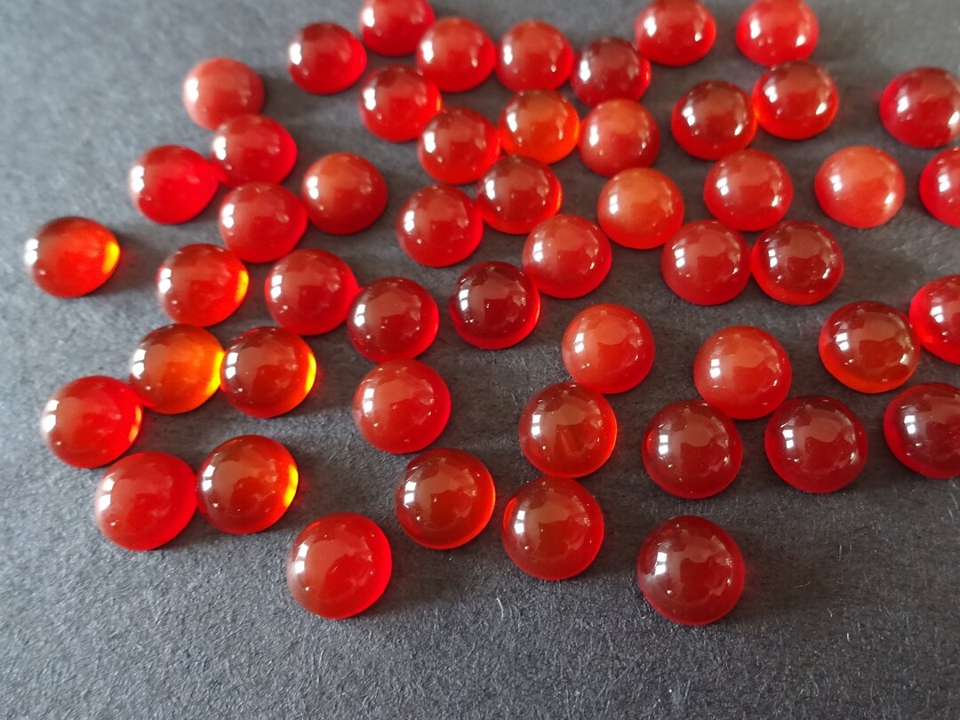 6mm Natural Carnelian Cabochon, Round Gemstone Cabochon, Polished Gem ...