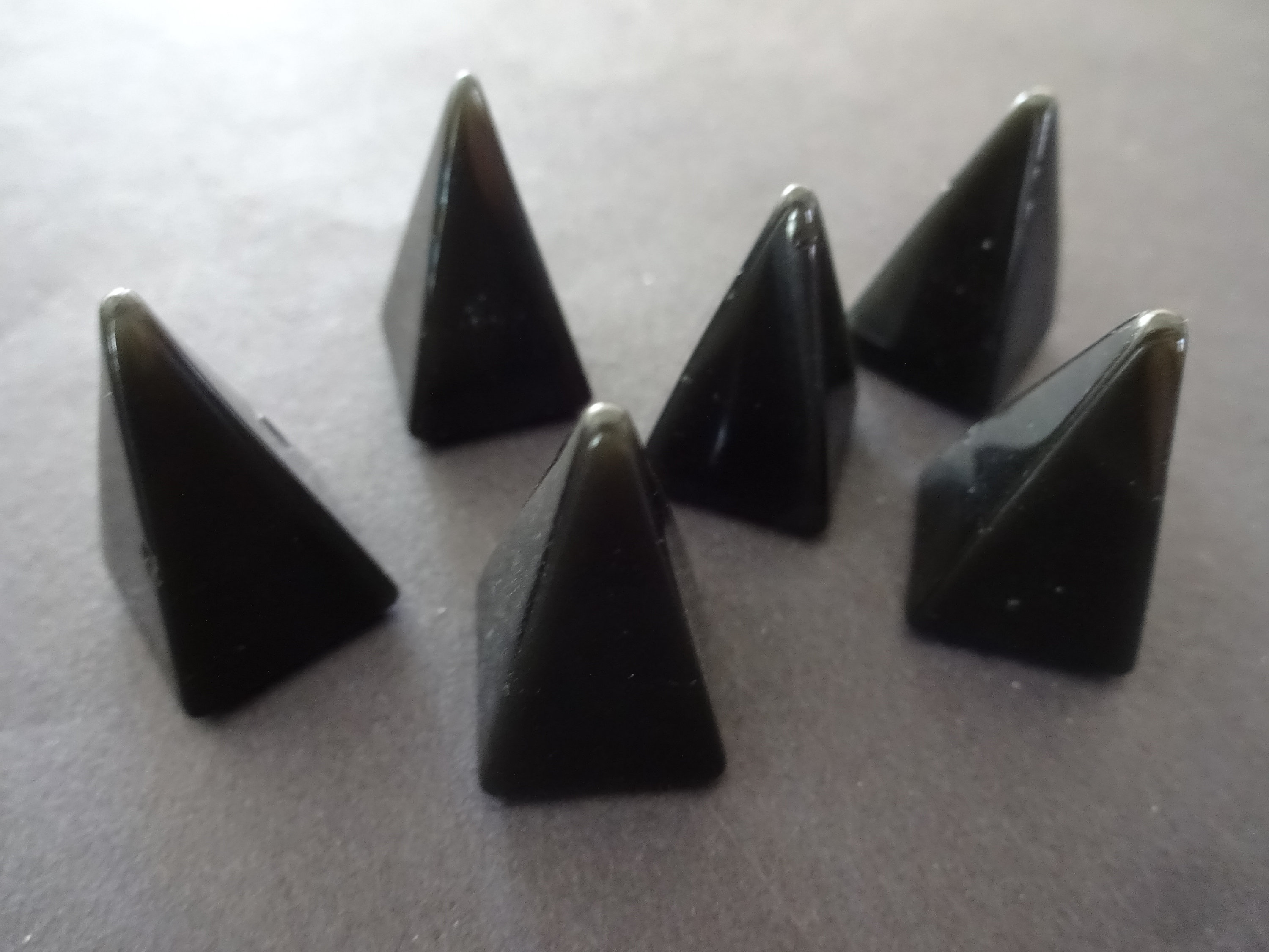 25x14mm Natural Obsidian Pyramid Cabochon, Triangle Cab, Black Obsidian ...
