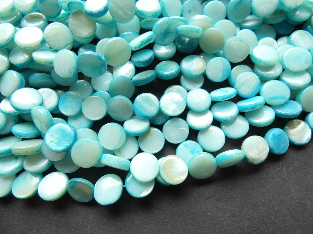 16 Inch 10mm Freshwater Shell Bead Strand, Dyed, About 40 Beads per ...