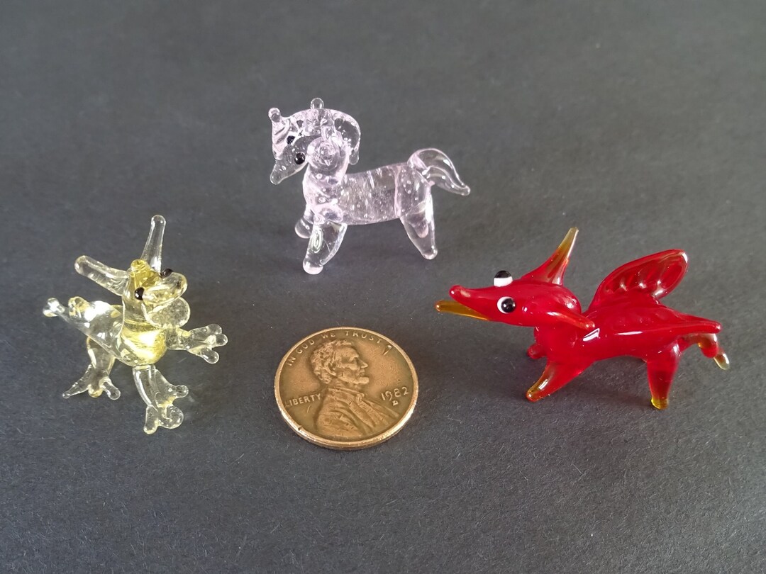 Mini Lampwork Glass Mythical Creatures, Small Decorative Glass Animals ...