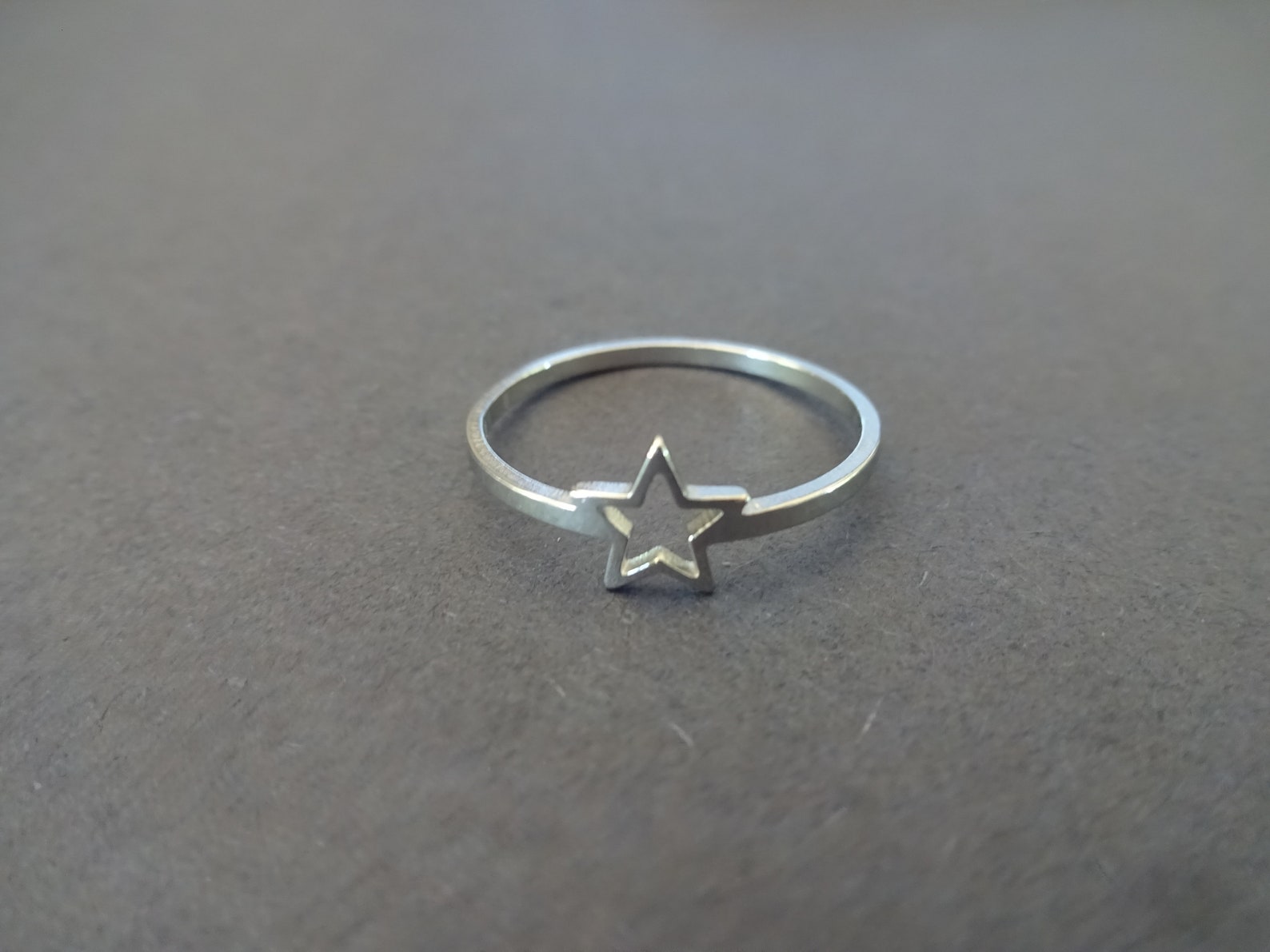 Stainless Steel Silver Star Ring Silver Star Outline Sizes - Etsy
