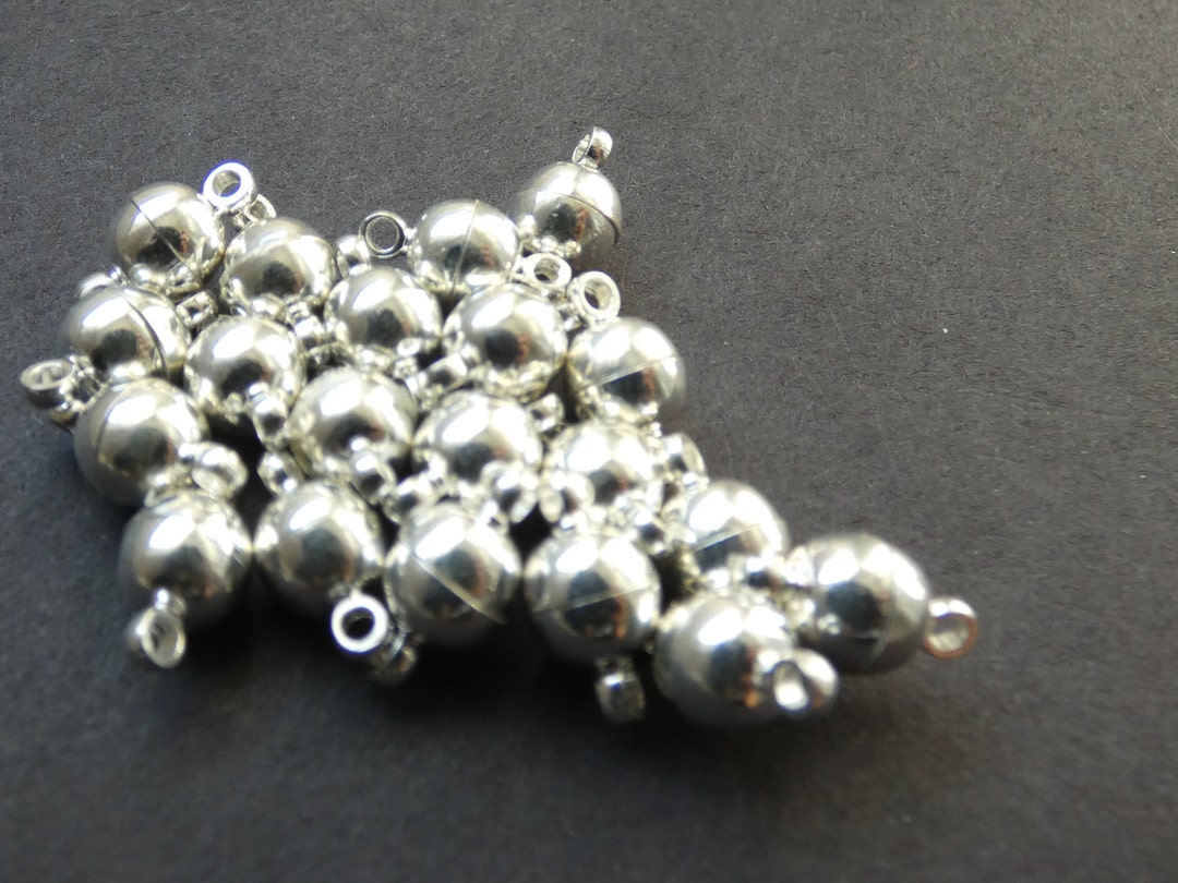 5 PACK of 11.5x6mm Brass Magnetic Clasp Brass Ball Clasps - Etsy