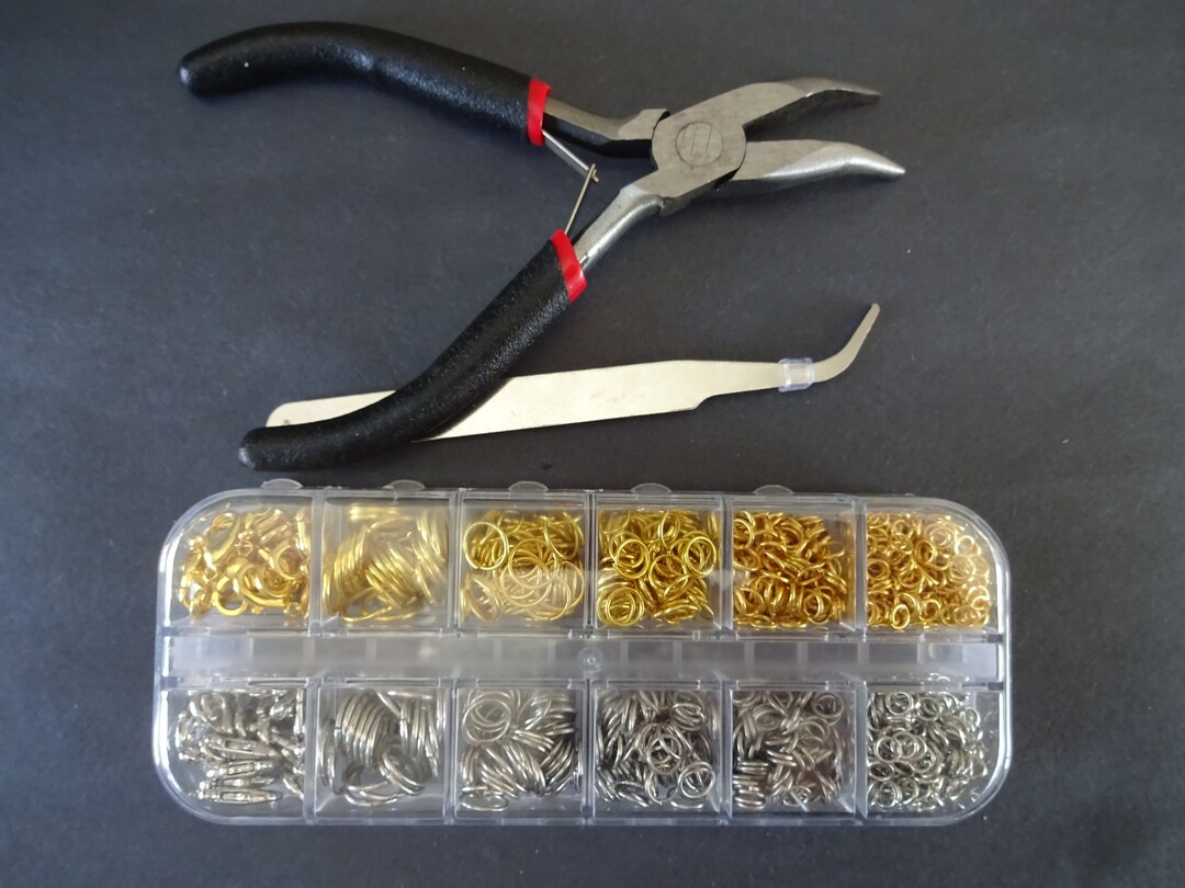 Jump Ring Starter Kit With Opener Tool and Tweezers, 600 Pieces Iron ...