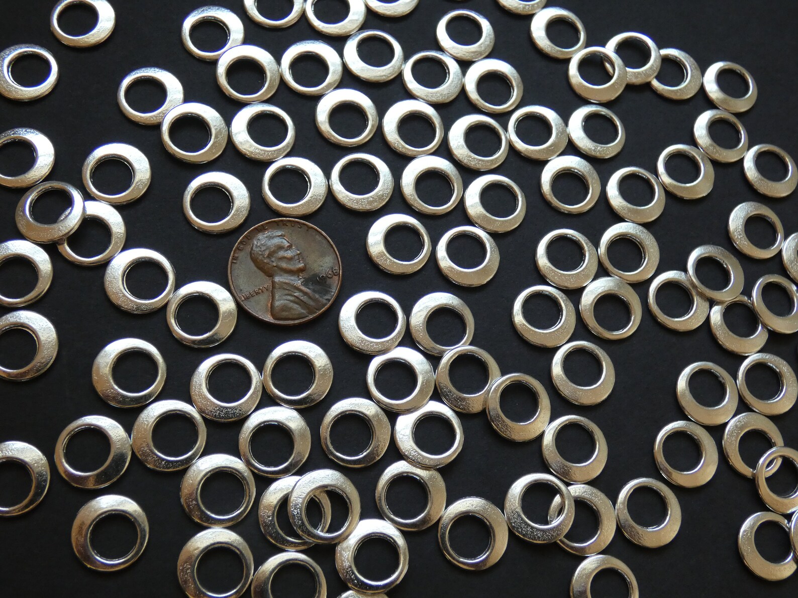 100 Pack 11x2mm Alloy Metal Donut Beads Round Link Classic - Etsy