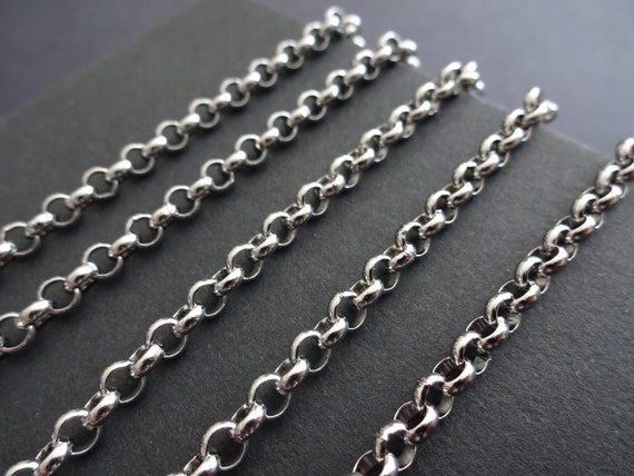 10 Meters 304 Stainless Steel Rolo Chain Soldered 4mm Chain - Etsy