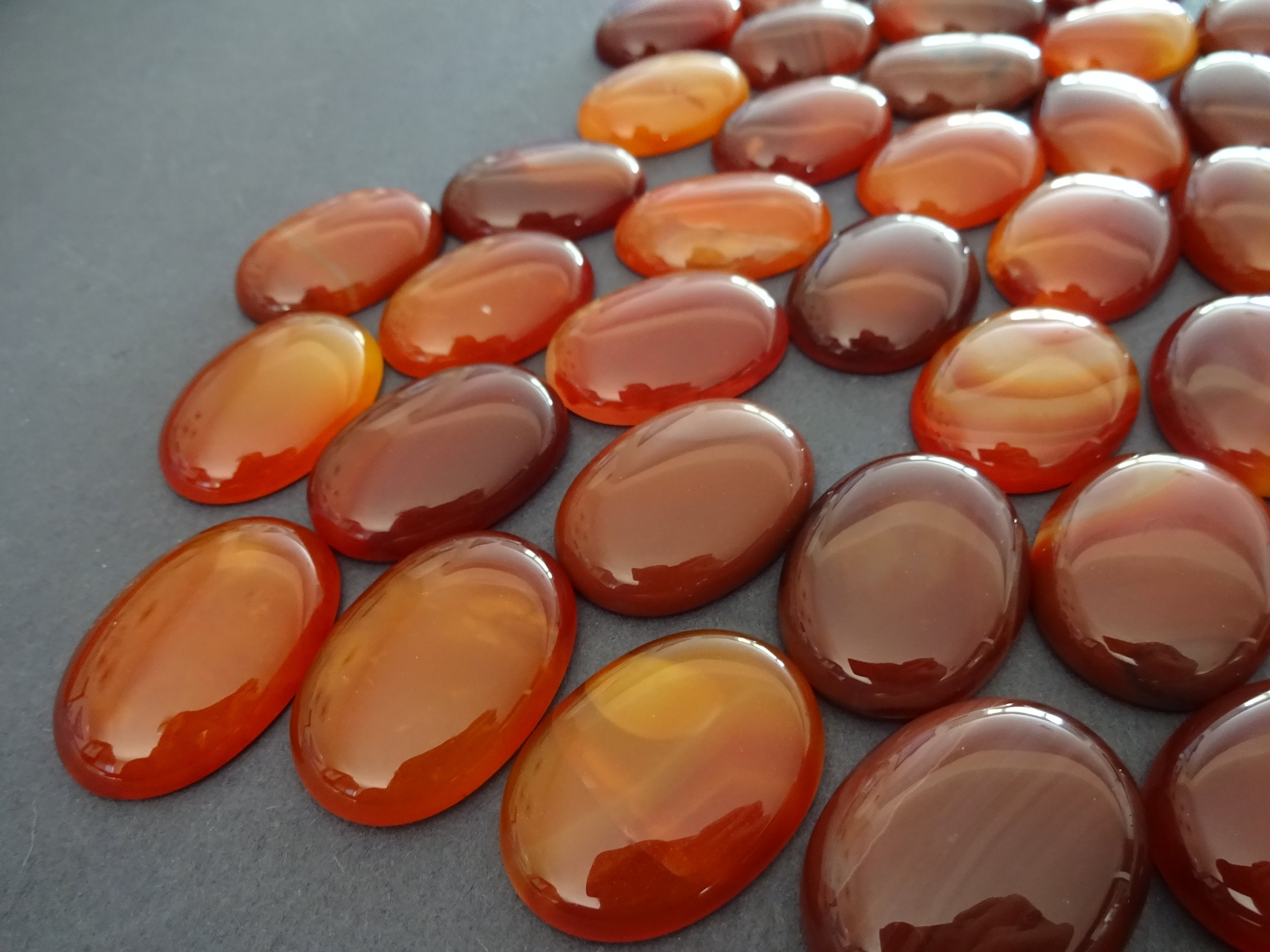 30x22mm Natural Carnelian Gemstone Cabochon, Dyed, Oval Cabochon ...