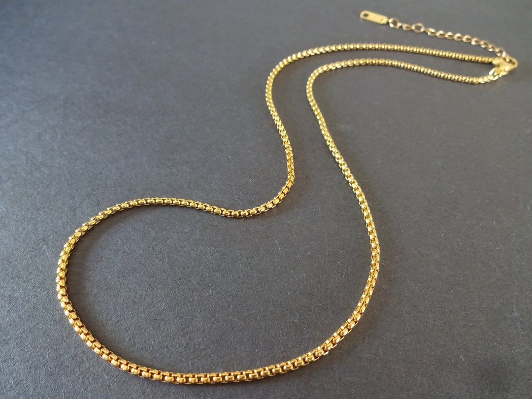 304 Stainless Steel 18 Inch Box Chain, Vacuum Plated, With Lobster Claw ...