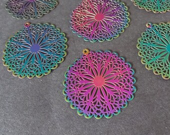 5 PACK of 41.5mm Metal Scorpion Pendant, Rainbow Metal Scorpion Charm ...