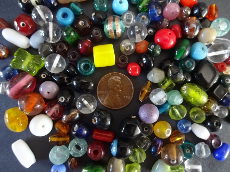 100 Gram Mixed Glass Bead Pack 3-26mm About 80-140 Beads - Etsy