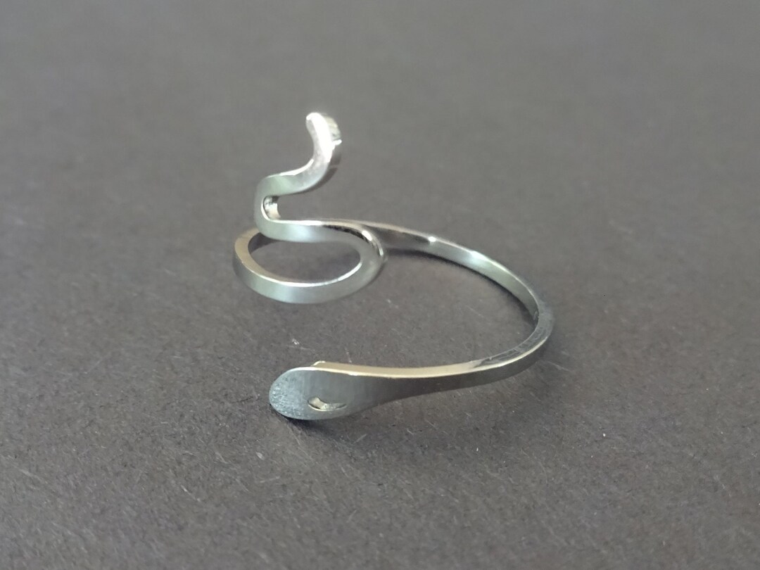 Stainless Steel Adjustable Snake Ring, Silver Rattle Snake Ring ...