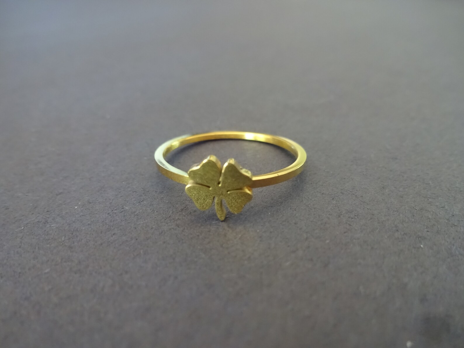 Stainless Steel 4 Leaf Clover Ring, Gold Clover, Sizes 6-10 ...