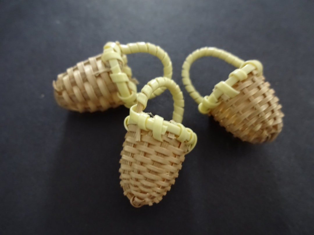 25-30mm Handmade Easter Basket, Reed Cane/rattan Woven Pendant, Small ...