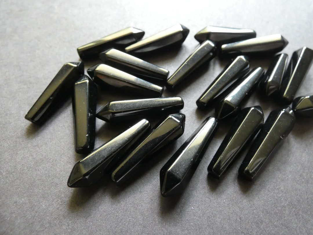 30.5mm Natural Black Obsidian Bullet Faceted Undrilled - Etsy