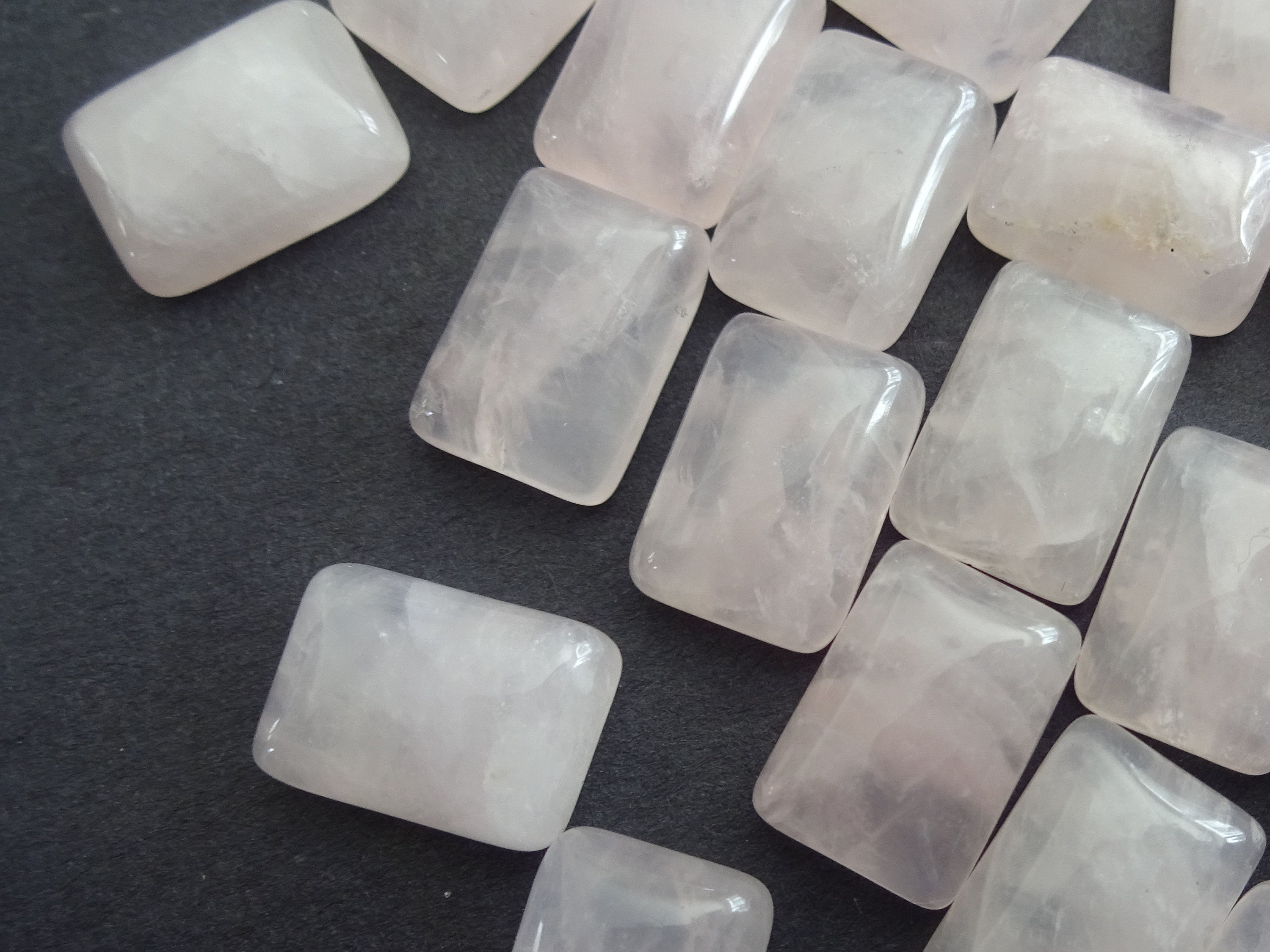 14x10mm Natural Rose Quartz Cabochon, Rectangle Gemstone Cabochon, Pink ...
