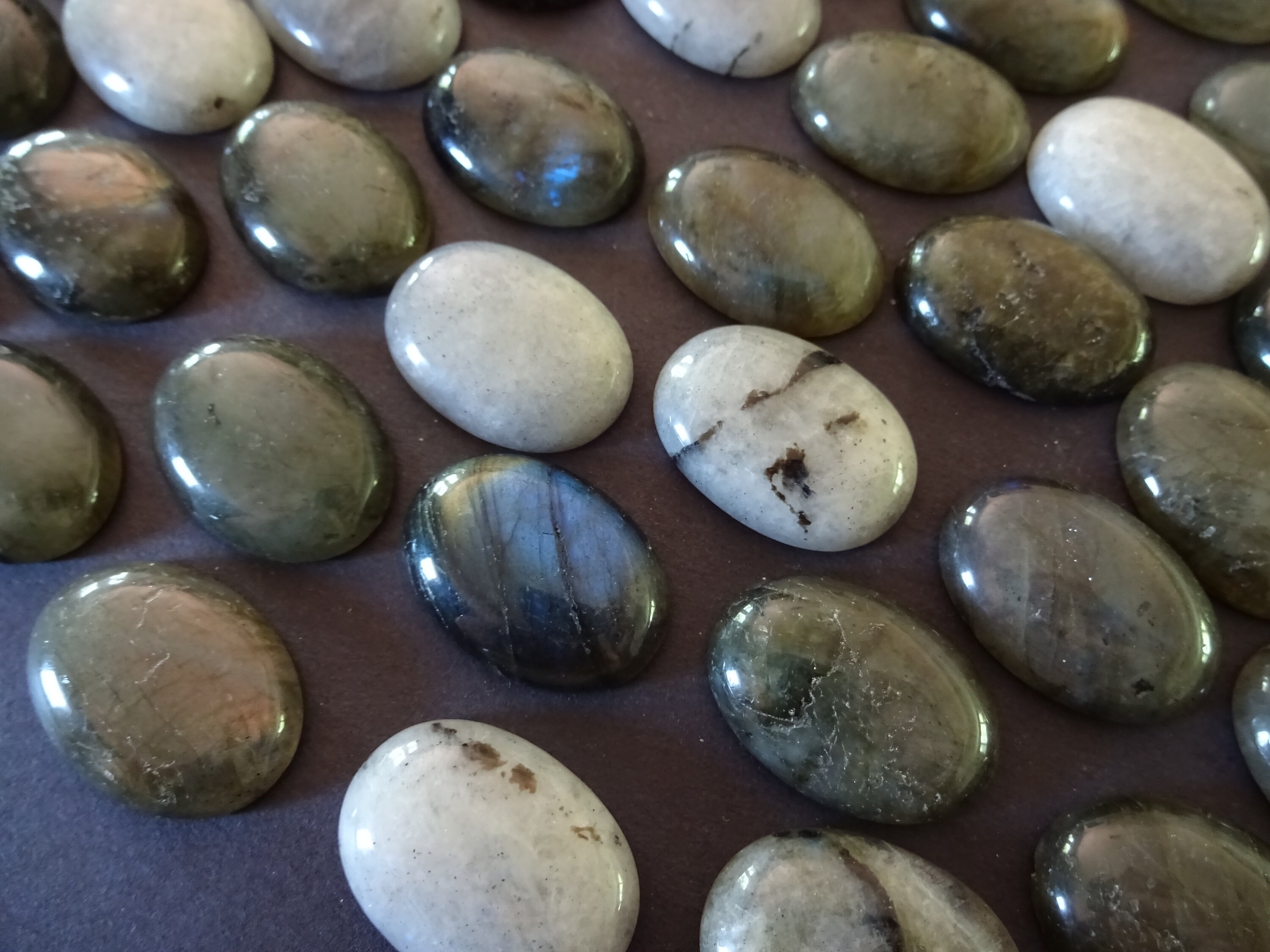25x18mm Natural Labradorite Cabochon, Oval Gemstone, Polished Gem, Cool ...