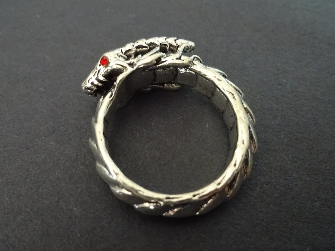 Stainless Steel Dragon Ring, Mythology Fantasy Ring, Amulet Ring ...