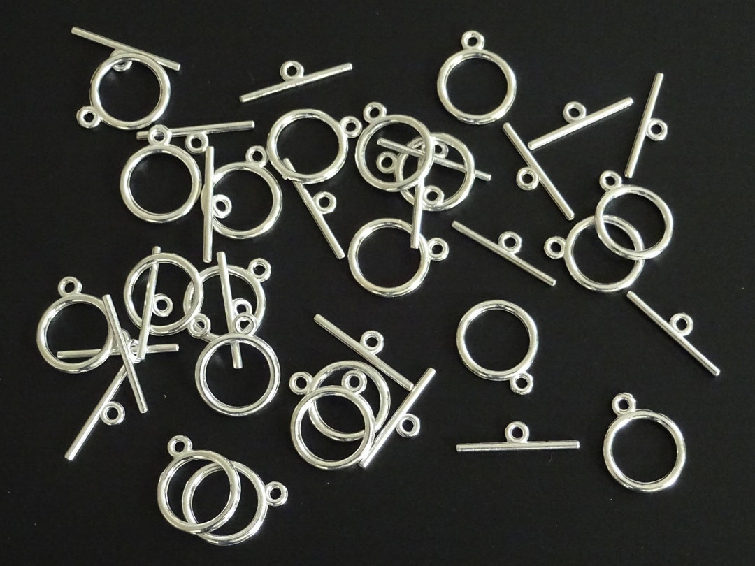 15mm Metal Toggle Clasp Set, Jewelry Clasps, Silver Color Toggle Clasp ...