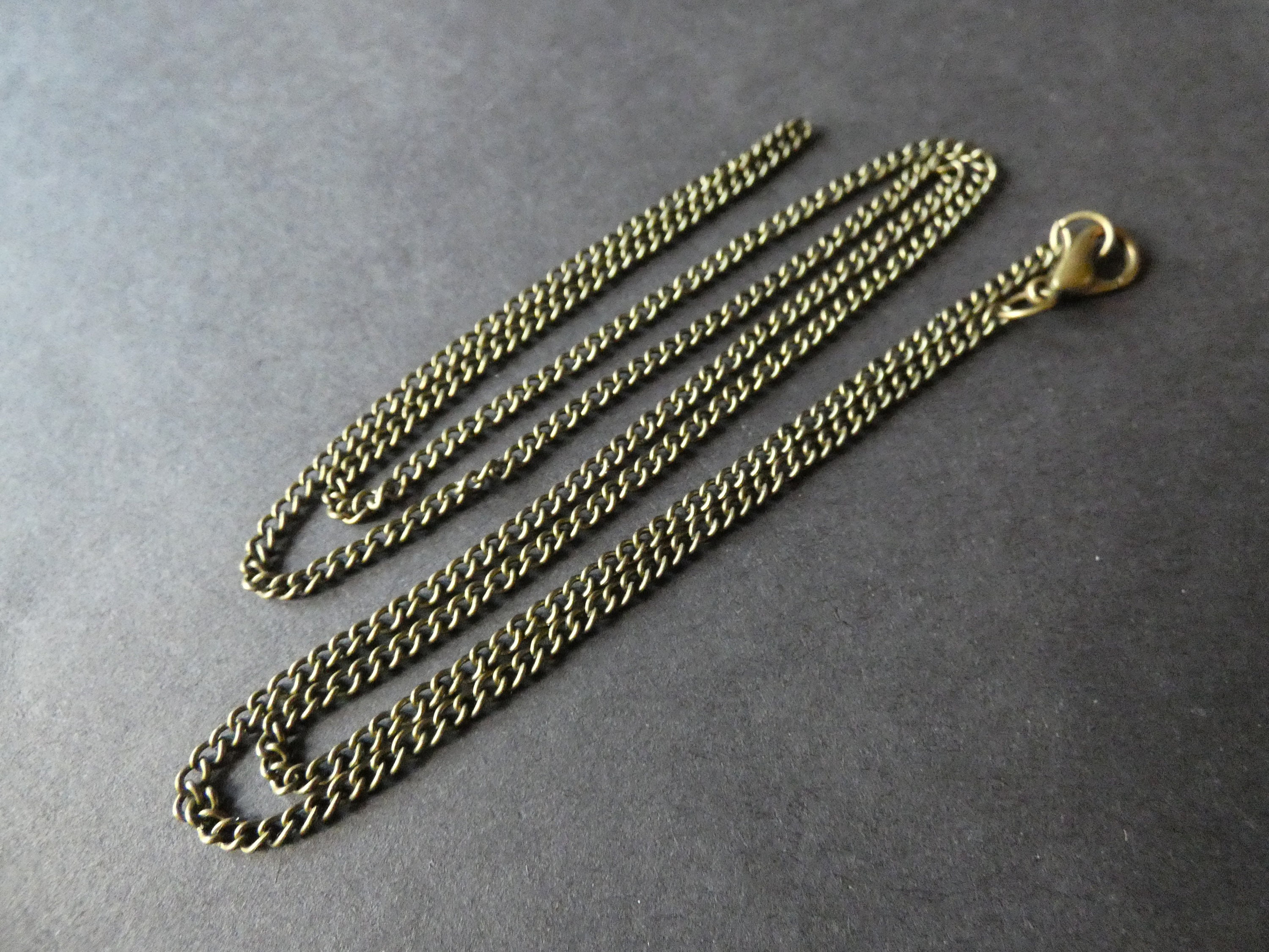 Iron 24 Inch Curb Chain With Alloy Metal Clasp, Antiqued Bronze, 2mm ...